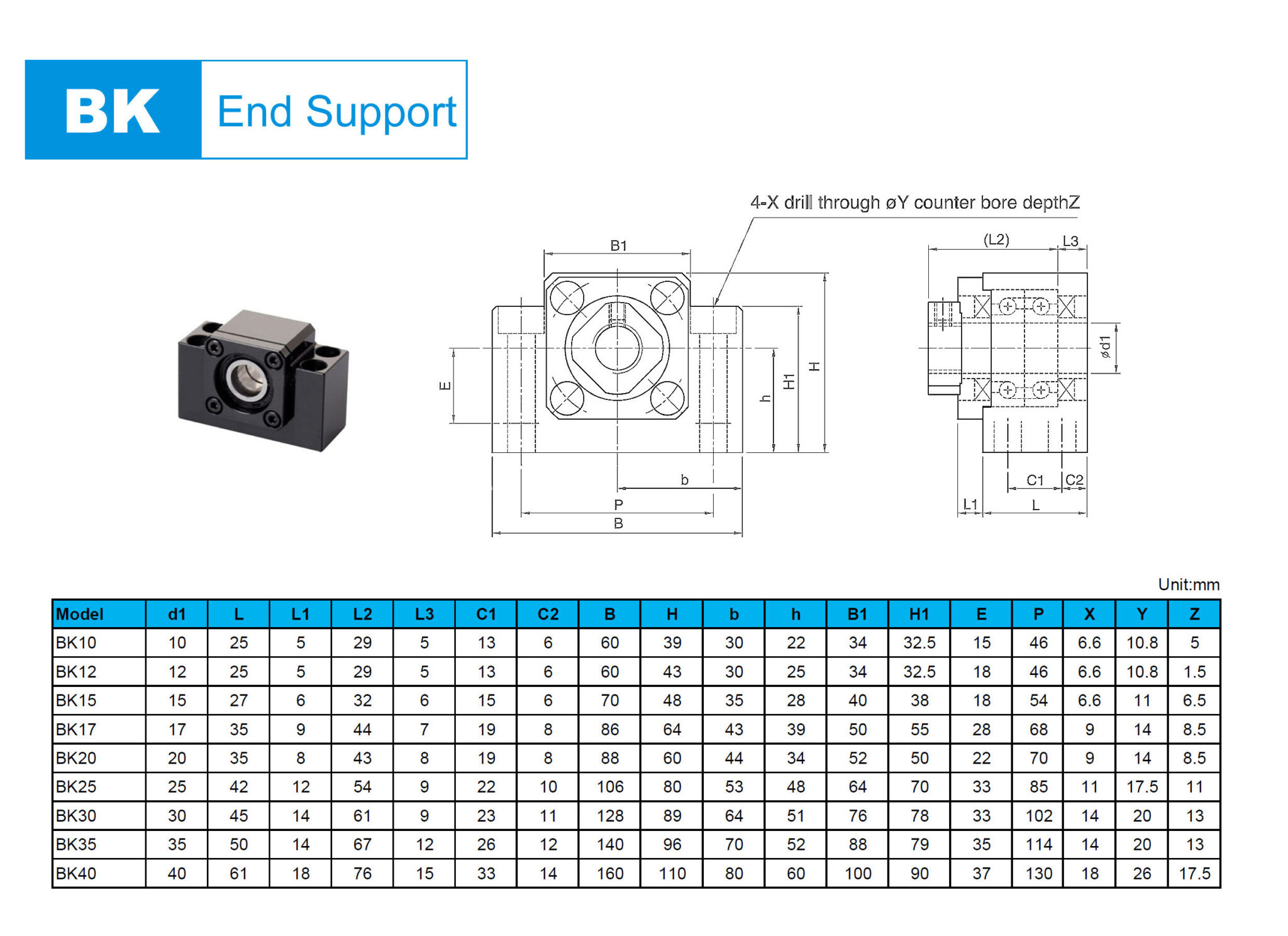BK12 - End Support Bearings (C5) - Hardware CNC