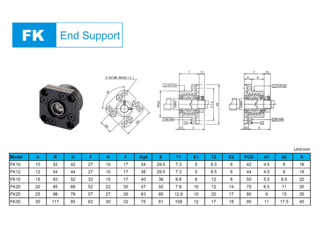 FK10 - End Support Bearings (C5) - Hardware CNC