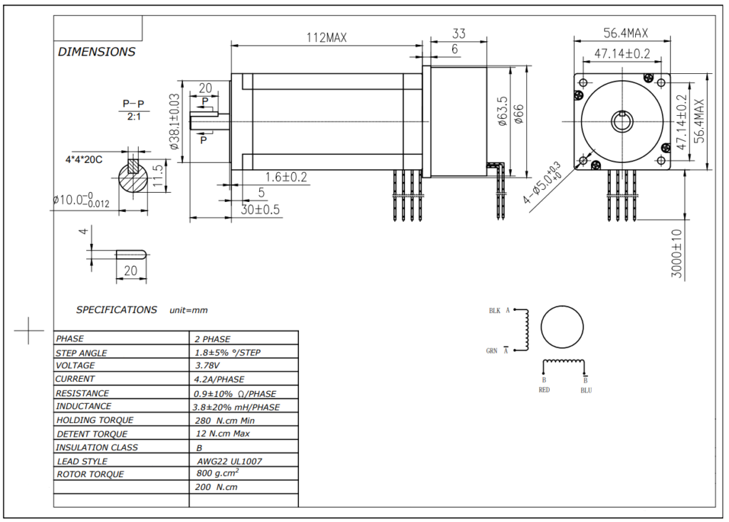 Stepper Motor Nema 23 - 3Nm (WITH BRAKE) - Hardware CNC